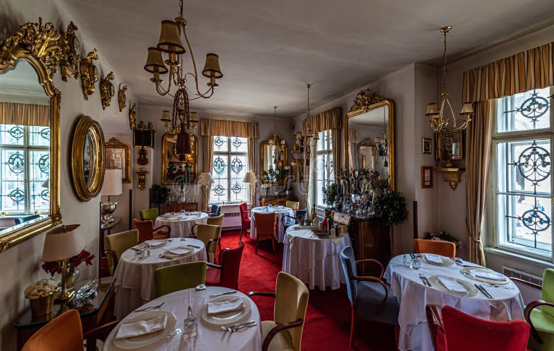 Prague - Czech Republic - Decorated Interior Design of the Restaurant ...