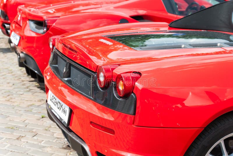 Prague, Czech Republic - 6/10/2018 Ferrari Couple from Behind Editorial ...