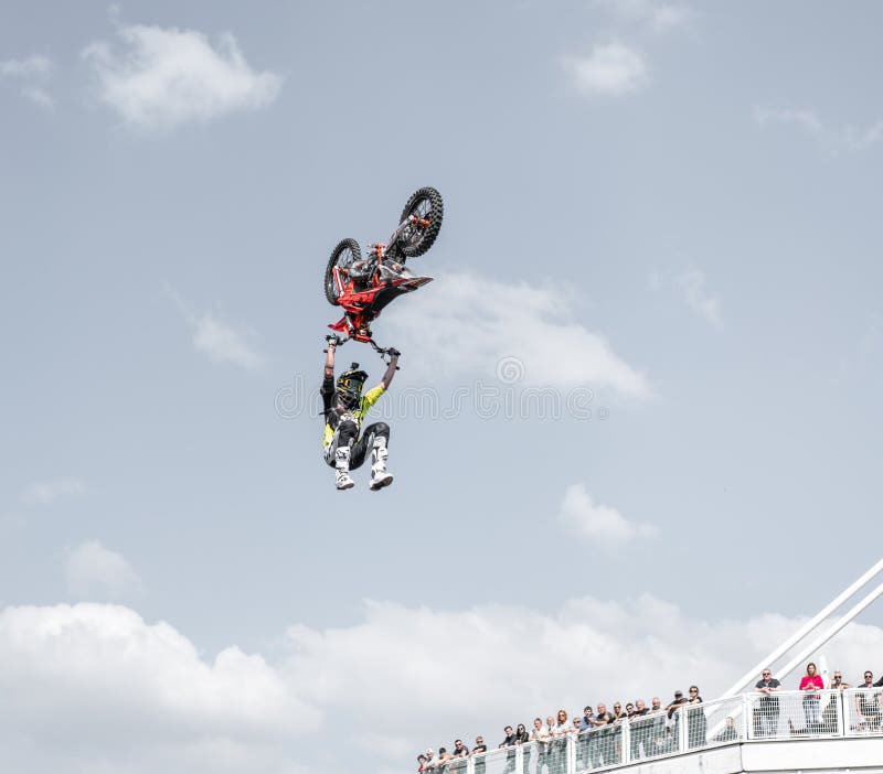 Prague, Czech Republic - 16/5/2019 FMX Supermann Backflip Editorial ...