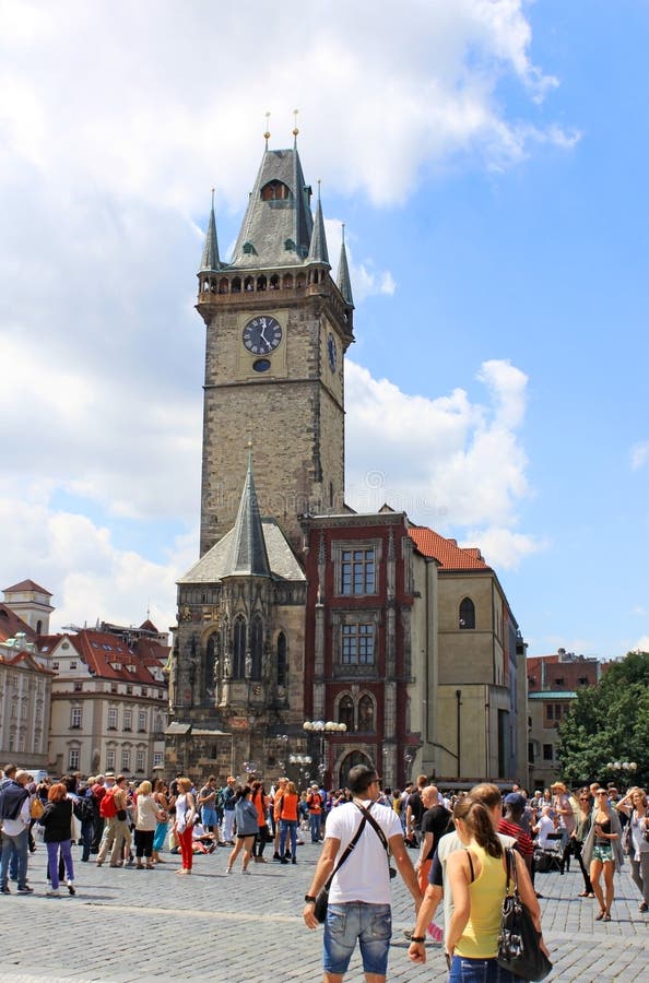 Clock Tower in Prague editorial image. Image of pedestrian - 101536115