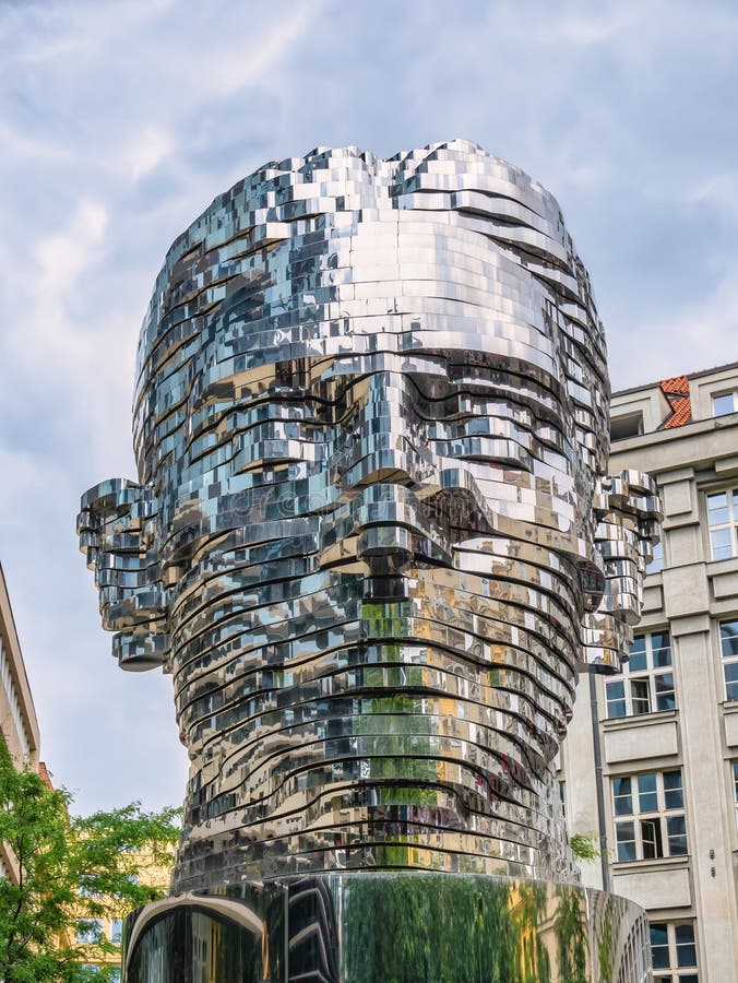 The Kinetic Sculpture Or Statue Of Franz Kafka Rotating Head In Prague