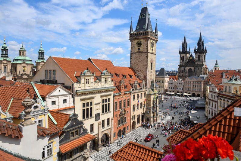 View at the Central Square of Prague on Czech Republic Editorial Image ...