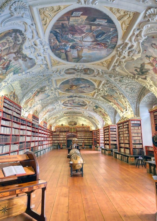 The Library at the Strahov Monastery Located in Strahov, Prague, Czech ...