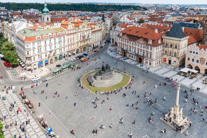View of Old Town Square from Observation Platform of the Old Town Hall ...