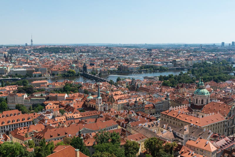 Prague - Czech Republic - Panoramic Tower View Over the City Editorial ...