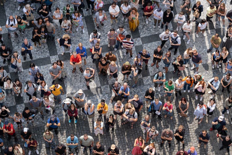 Large and Diverse Group of People Seen from Above Editorial Photography ...