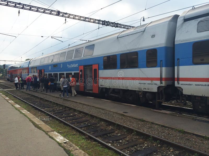 PRAGUE, CZECH REPUBLIC - SEPTEMBER 21, 2014: People Around Commuter ...
