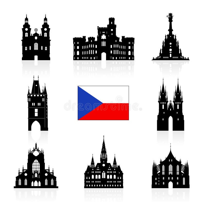 Prague, Czech Republic Travel Icon. Stock Vector - Illustration of ...