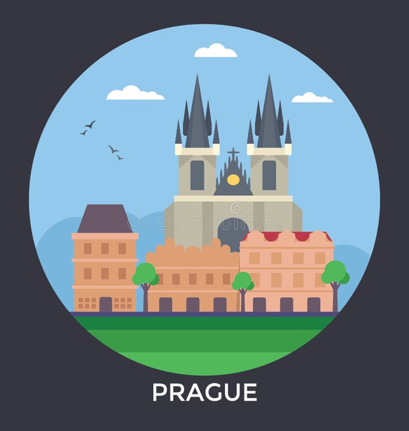 Prague, Czech Republic Vector Icon Stock Illustration - Illustration of ...