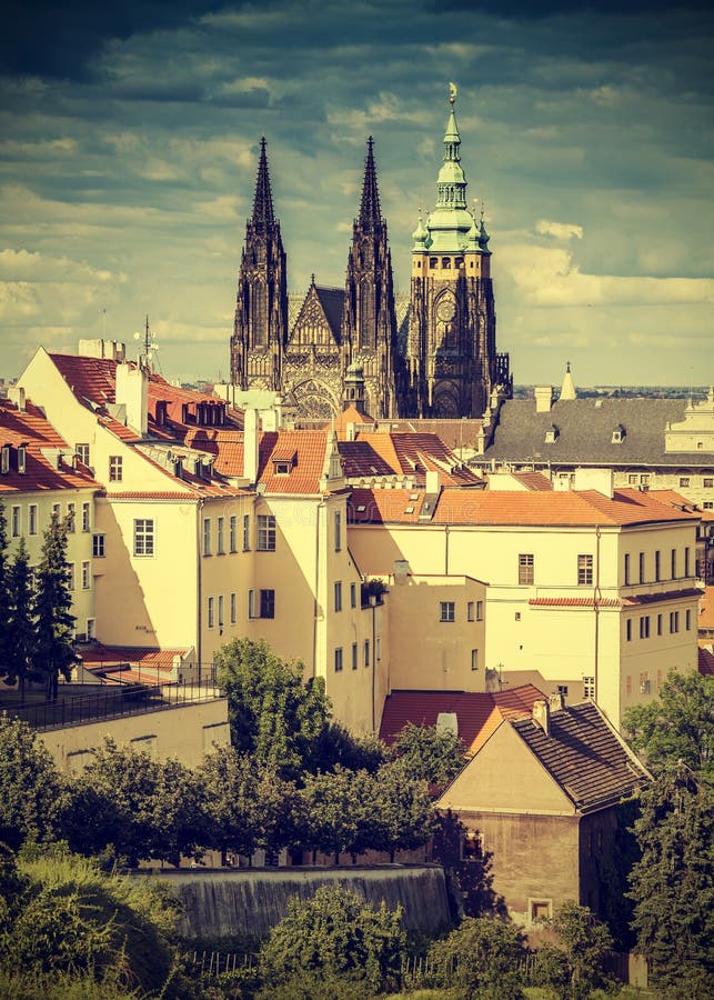 Prague, Czech Republic, Vintage Retro Instagram Effect.. Stock Image ...