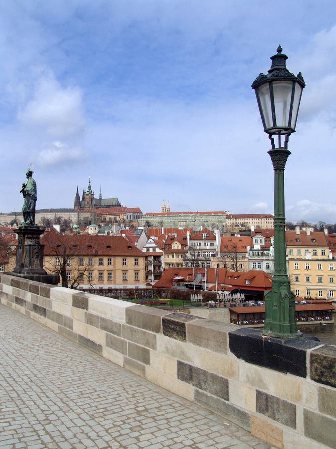 Prague Gothic Castle on the River Vltava Stock Image - Image of ...