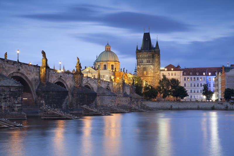 Prague. stock image. Image of dusk, cities, bridge, exterior - 32244877