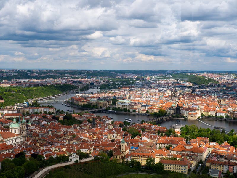 Prague landscape color stock photo. Image of cloud, coast - 181374898