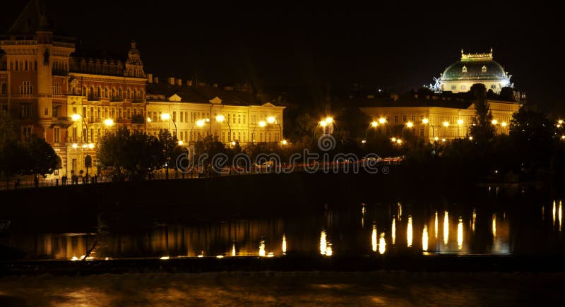 Prague at night stock image. Image of black, charles - 11349657
