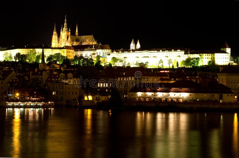 Prague at night stock image. Image of luminous, panoramic - 23236889