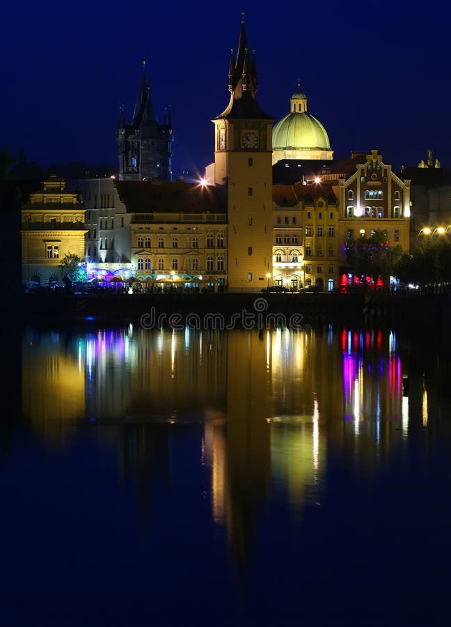 Prague at Night stock photo. Image of travel, famous, house - 2731260