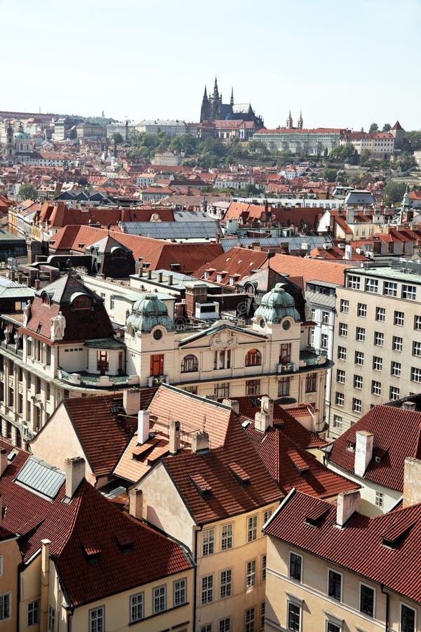 Prague City View from Petrin Lookout Tower Stock Photo - Image of city ...
