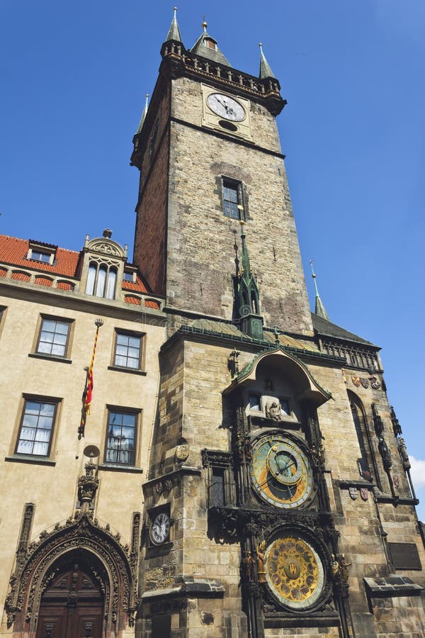 Prague Orloj, Old Clock Machine Stock Image - Image of praha, czech ...