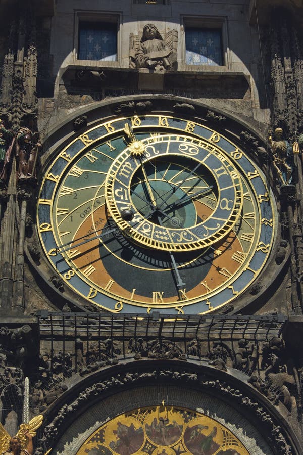Prague Orloj, Old Clock Machine Stock Photo - Image of astrology ...