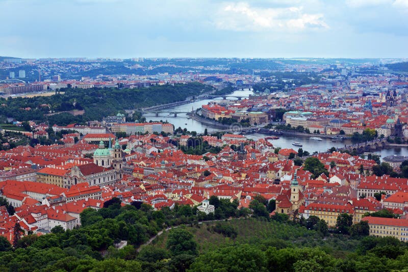 Prague panorama 2015 stock image. Image of cathedral - 55739463