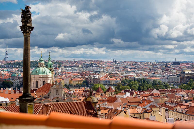 Prague panoramic view stock image. Image of famous, summer - 116710661
