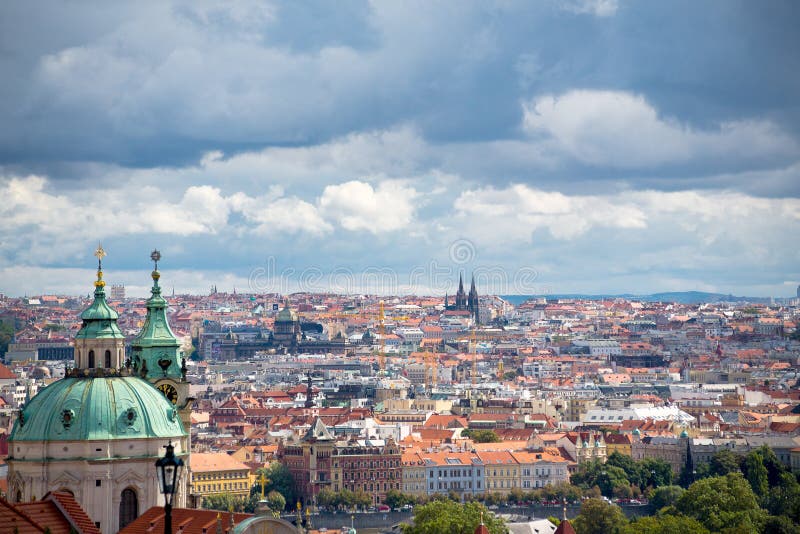 Prague panoramic view stock photo. Image of landmark - 114770400