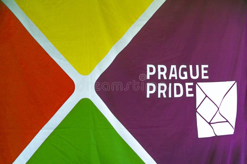 Prague Pride March Flags in Centre on Summer Island in Prague CZ 08 11 ...