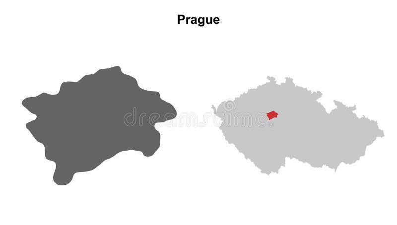 Prague outline map stock vector. Illustration of contour - 378856653