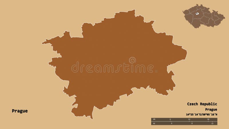 Prague, Region of Czech Republic, Zoomed. Pattern Stock Illustration ...