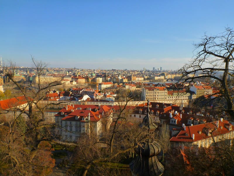 Prague roofs stock image. Image of trees, roofs, prague - 55521059