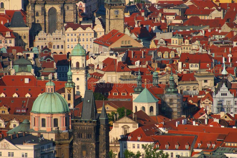 Prague rooftops stock photo. Image of republic, brick, green - 317692