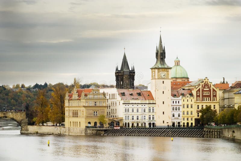 Prague Scenic stock photo. Image of river, praha, october - 610554