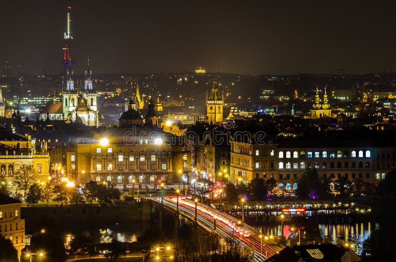 Prague skyline stock photo. Image of view, reflection - 47366798