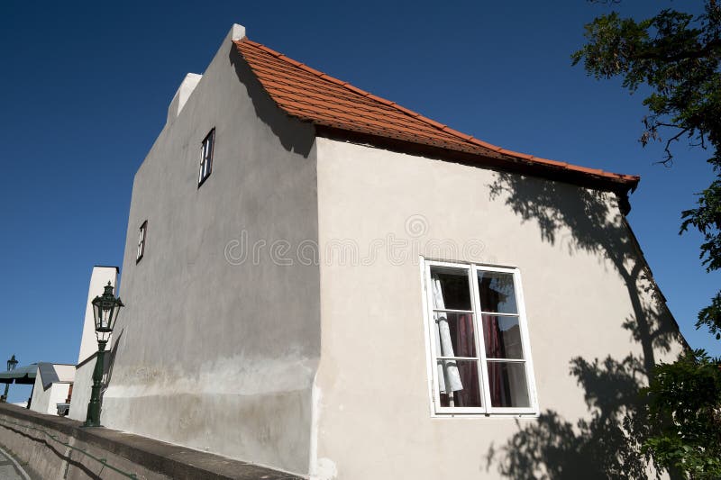 Prague - Small Historic House Stock Photo - Image of street, light ...
