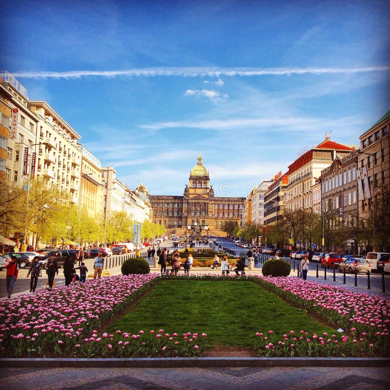 Prague spring stock photo. Image of square, czech, spring - 53074322