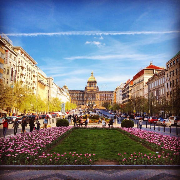 Prague spring stock photo. Image of square, czech, spring - 53074322