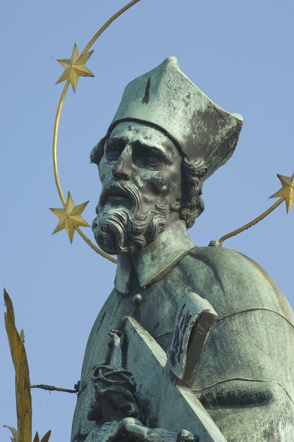 Prague St. Charles Bridge Statue Stock Photo - Image of star, shape ...