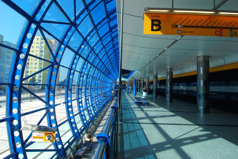 Prague subway station editorial stock image. Image of architecture ...