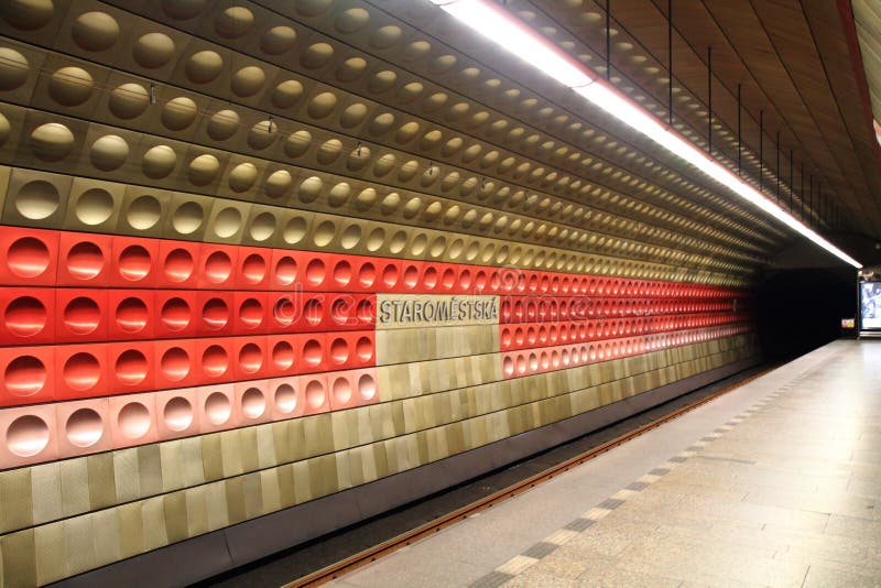 Prague subway station editorial photography. Image of passenger - 62411992