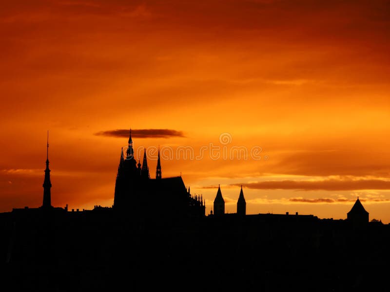 Prague sunset stock image. Image of fantastic, bohemia - 3308363