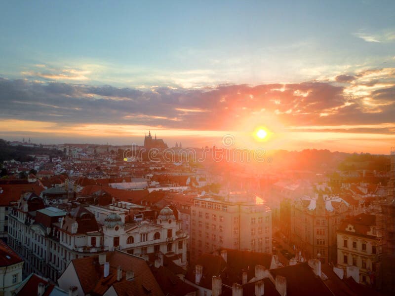 Prague sunset stock image. Image of prague, skyline, sunset - 58739657
