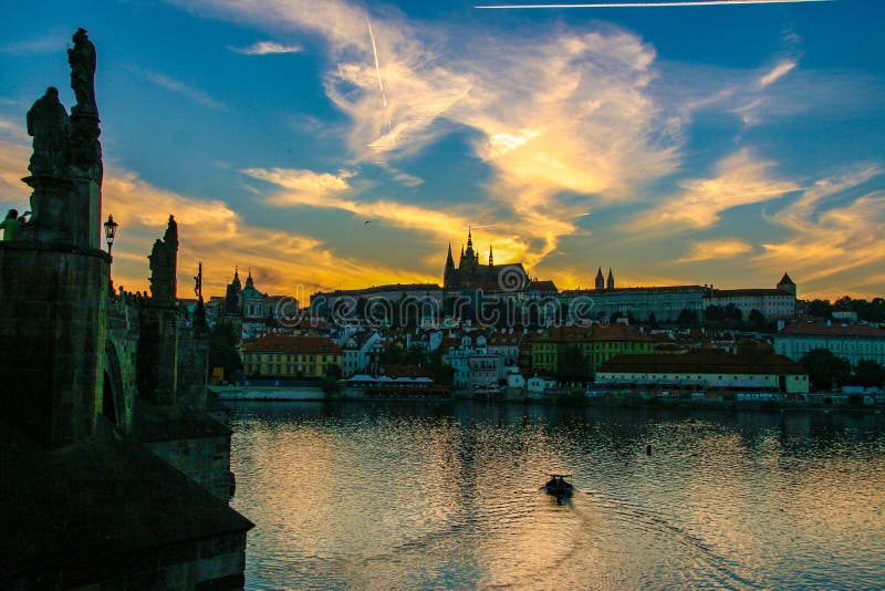 Prague on sunset editorial stock image. Image of royal - 111862184