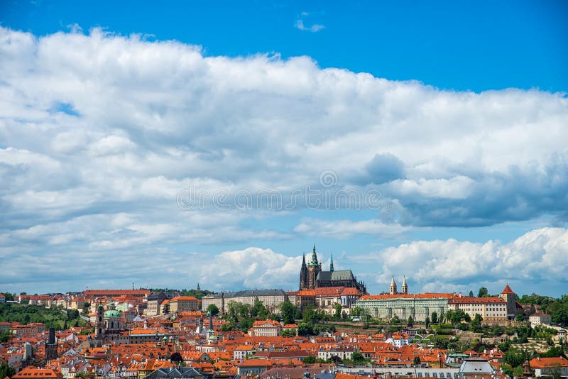 Prague top view stock photo. Image of castle, landscape - 66735872