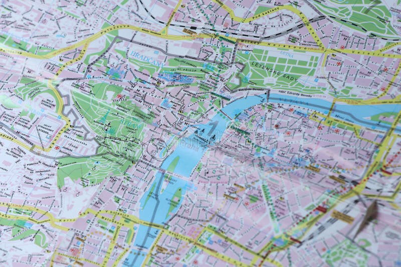 Prague Tourist Guide, Close-up Map Editorial Image - Image of traveller ...
