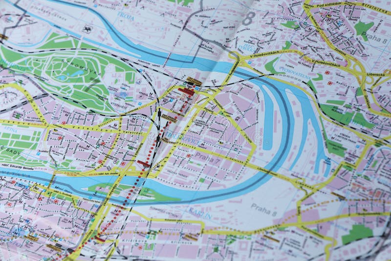 Prague Tourist Guide, Detailed Map Editorial Image - Image of detailed ...