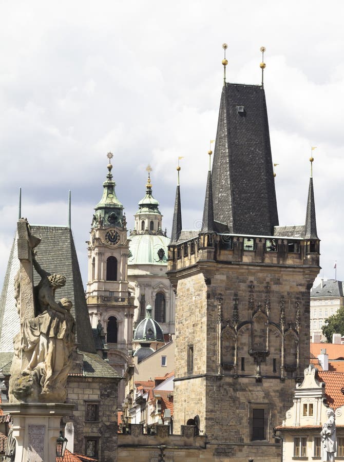 Prague towers stock image. Image of architecture, buildings - 28625609