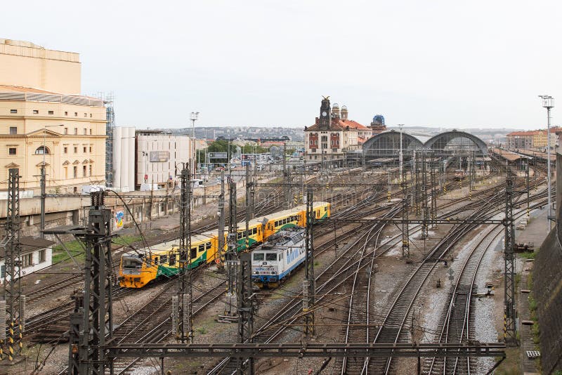 Prague train station editorial photo. Image of tourism - 158909196