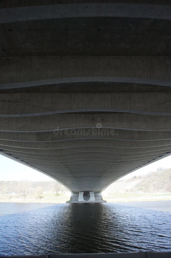 Prague Troja Bridge - Bottom Part, Modern Architecture, Bowstring Arch ...