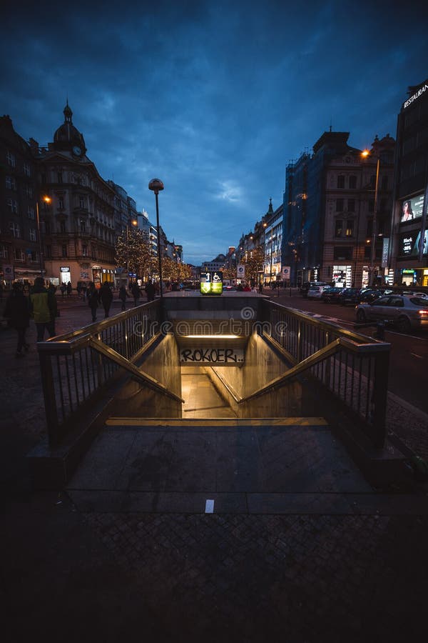 Prague Underground station editorial photo. Image of building - 207164211