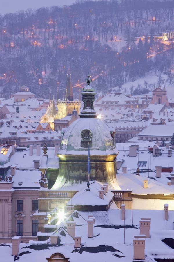 Prague in winter stock photo. Image of building, winter - 17435068